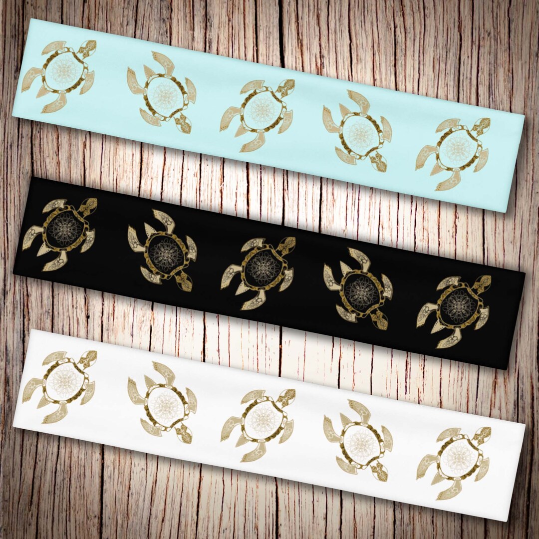 Sea Turtles Headband Tribal Style. Stretchy Head Band. Hair Accessory ...