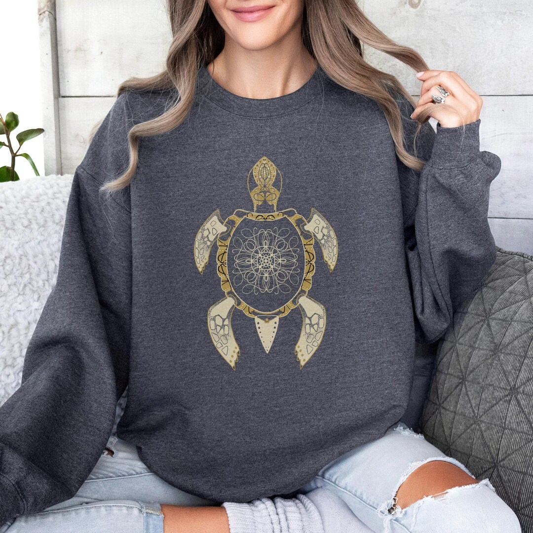 Sea Turtle Sweatshirt. Tribal Sweatshirt Maori and Polynesian Art Style ...