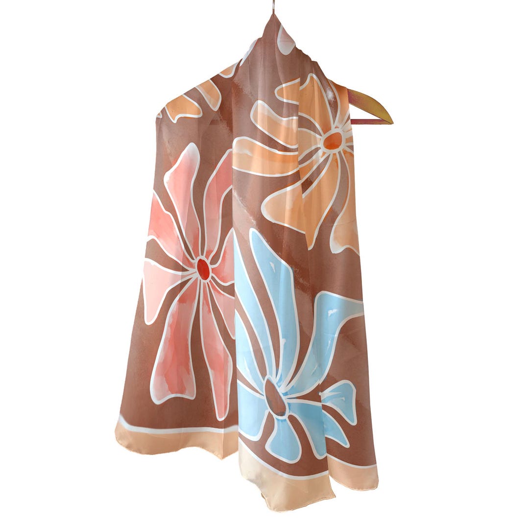 Personalize Hand Painted Silk Scarf. Custom Name, Date, Initials Scarf ...
