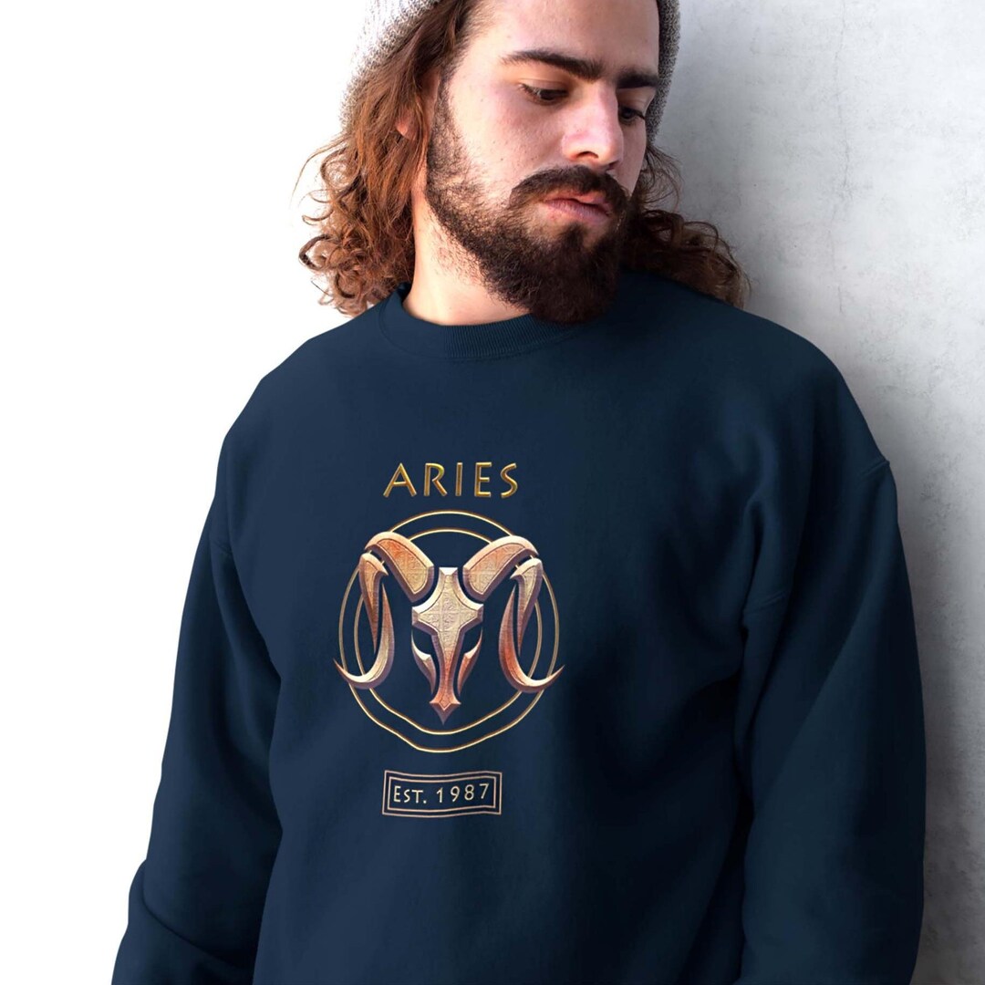 Custom Aries Zodiac Sweatshirt. Birth Date Sweatshirt. Astrology ...