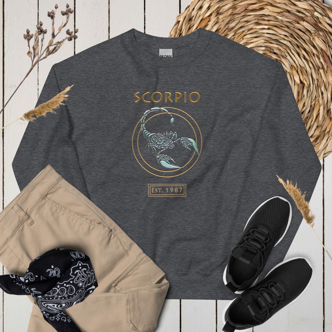 Custom Scorpio Zodiac Sweatshirt. Personalize Birth Date Shirt. Zodiac ...