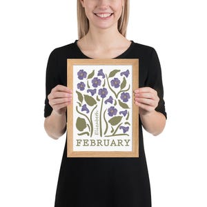 Custom February Birth Flower Print With Frame. Personalize Floral ...