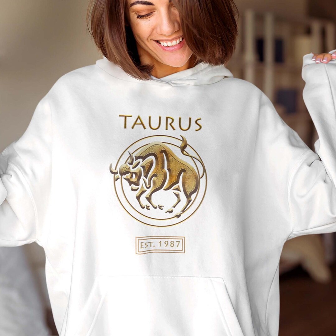 Custom Taurus Zodiac Hoodie. Personalized Birth Date Hooded Sweatshirt ...