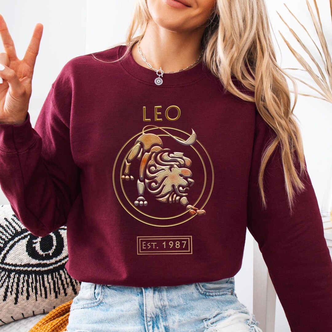 Custom Leo Zodiac Sweatshirt. Personalize Birth Date Jumper. Leo Zodiac ...