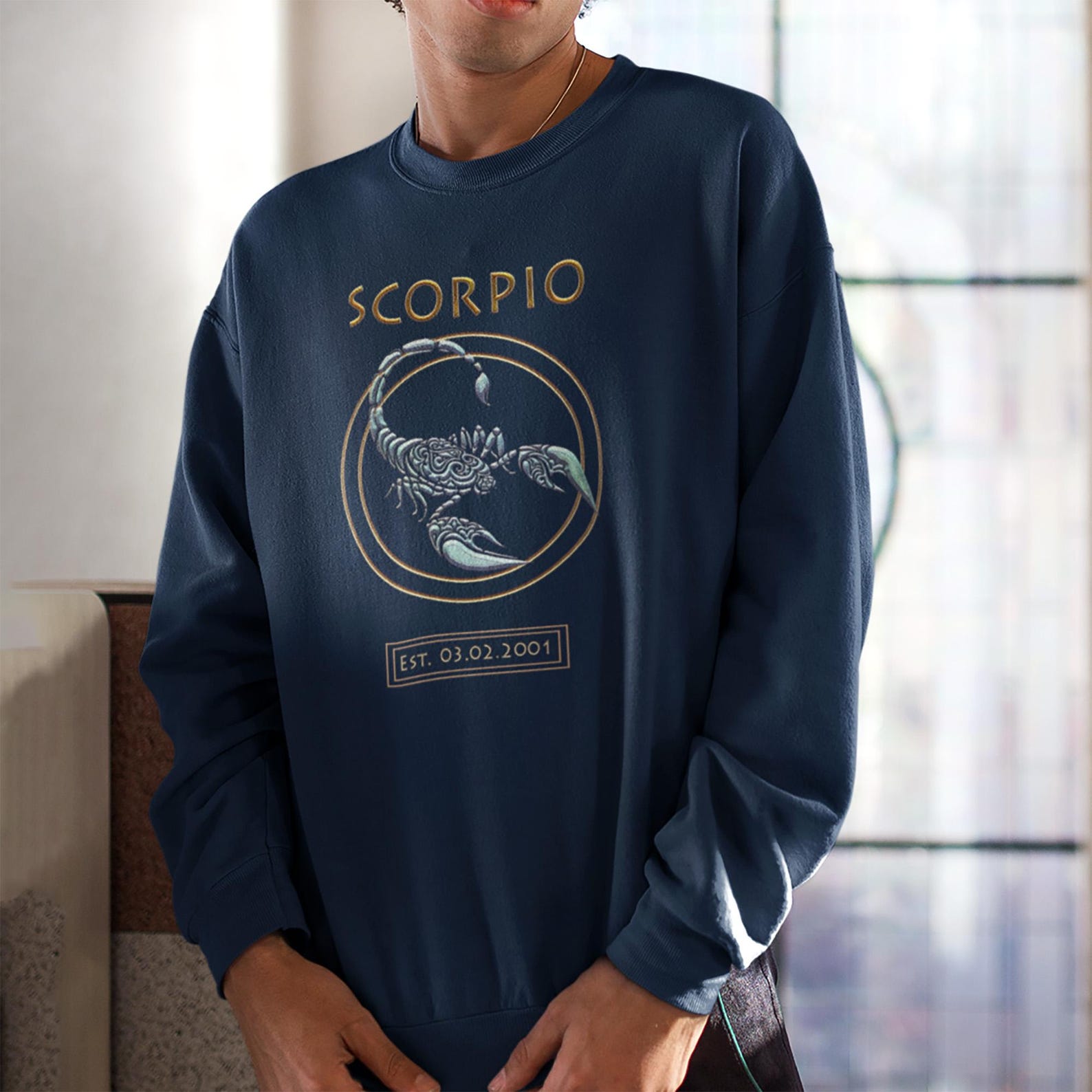 Custom Scorpio Zodiac Sweatshirt. Personalize Birth Date Shirt. Zodiac ...