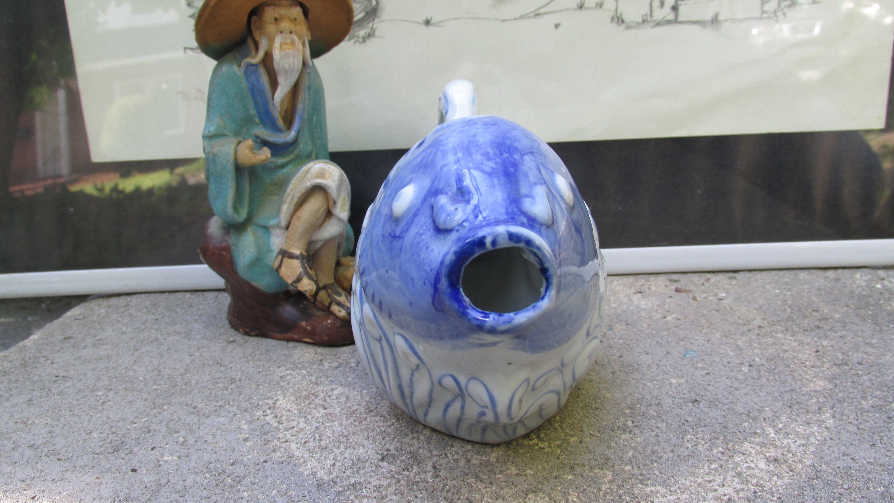 Blue & White Porcelain Ceramic Fish Vase - Etsy