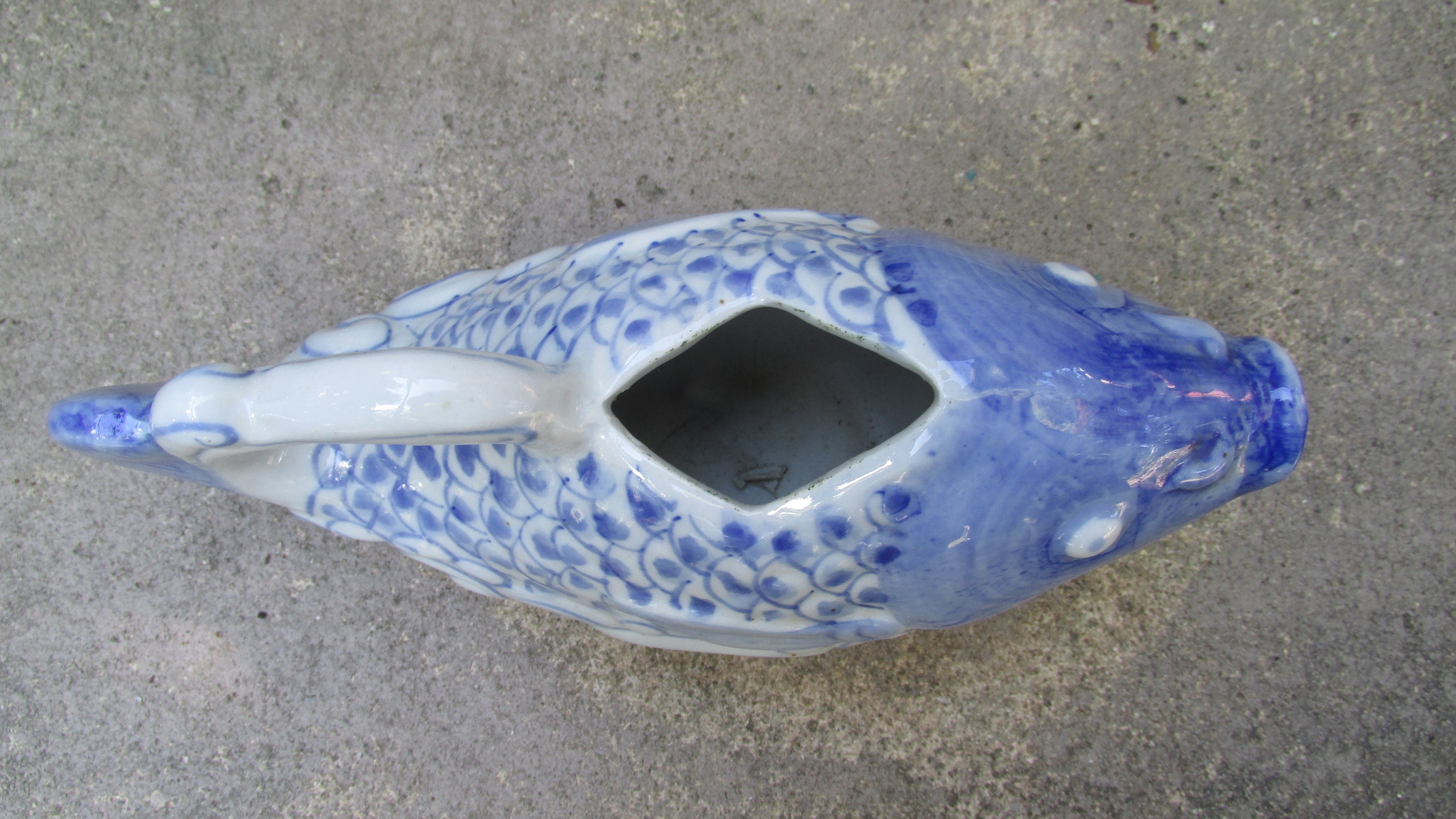 Blue & White Porcelain Ceramic Fish Vase - Etsy