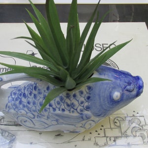 Blue & White Porcelain Ceramic Fish Vase - Etsy