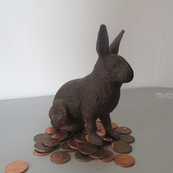 Antique Cast Iron Rabbit Bank - Etsy