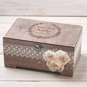 Baby Keepsake Box, Kids Memory Box, Personalised Toy Storage, Baby's ...