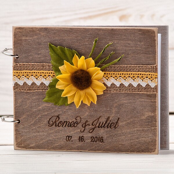 Sunflower Guest Book - Etsy