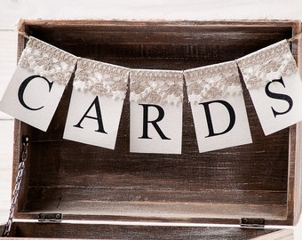 Wedding Cards Banner Wedding Card Sign Rustic Garland for Card | Etsy