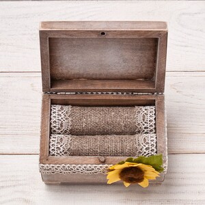 Sunflower Wedding Box Sunflower Ring Pillow Bearer Box Personalized ...