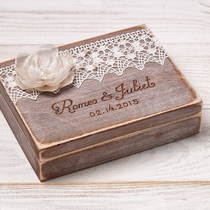 Rustic Ring Bearer Box Custom Rustic Ring Box Shabby Chic Box Country ...