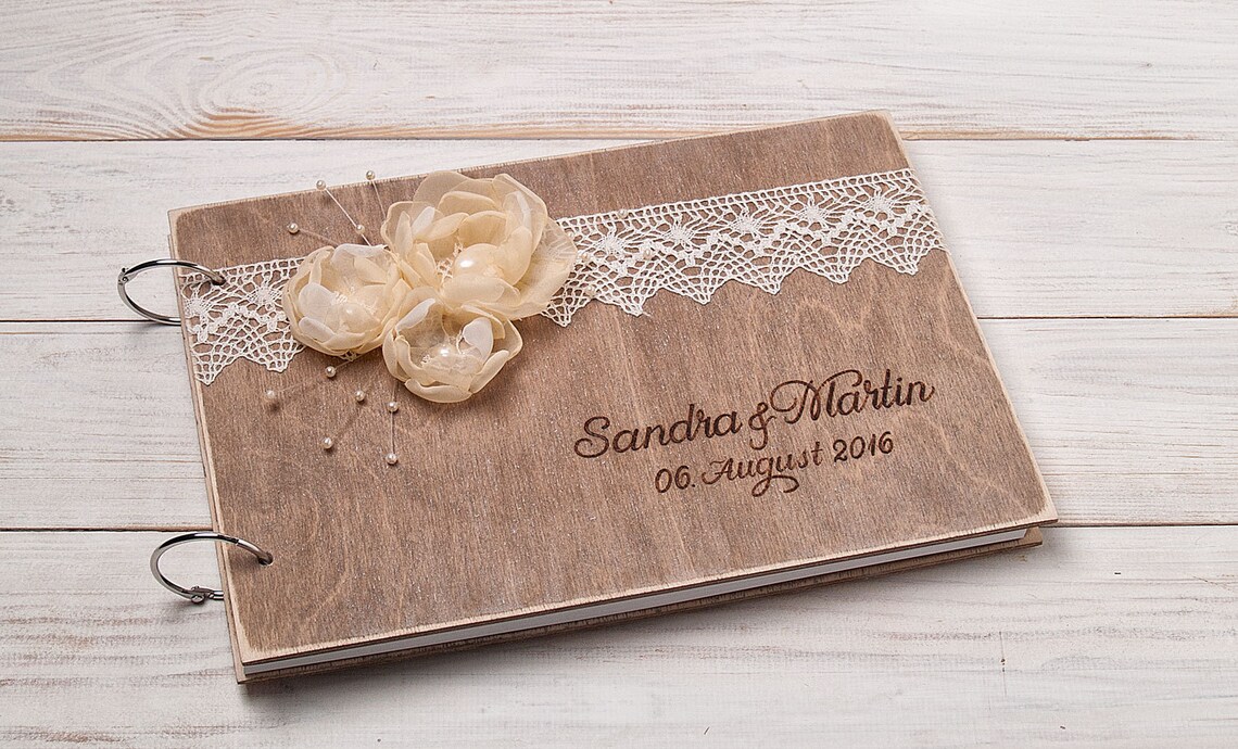 Rustic Wedding Guest Book Personalized Photo Album Our - Etsy
