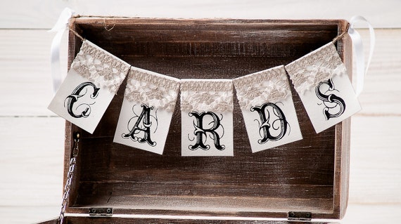Wedding Cards Banner Wedding Card Sign Rustic Garland for Card | Etsy