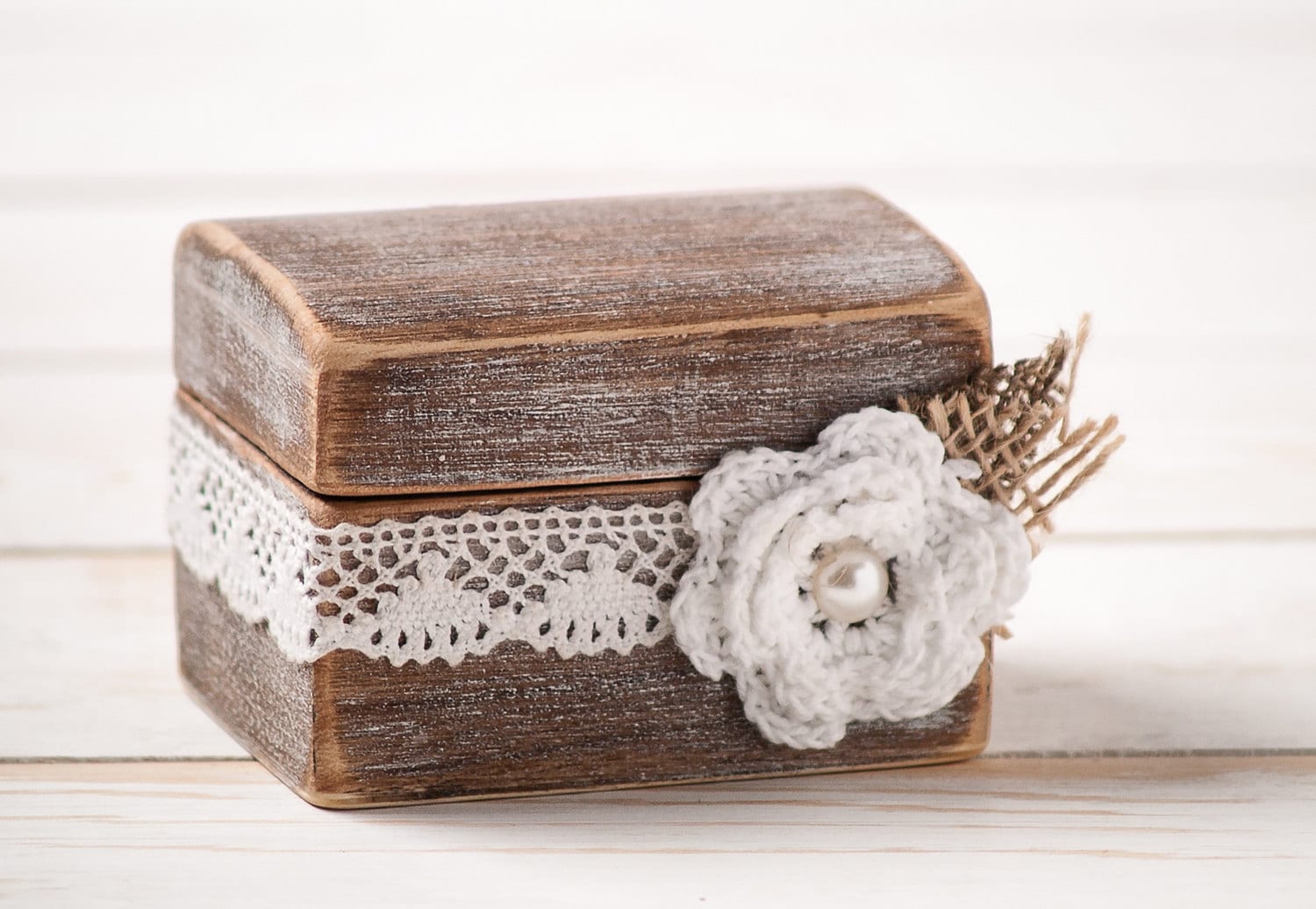 Wedding Ring Box Rustic Ring Bearer Box With Pillow for - Etsy