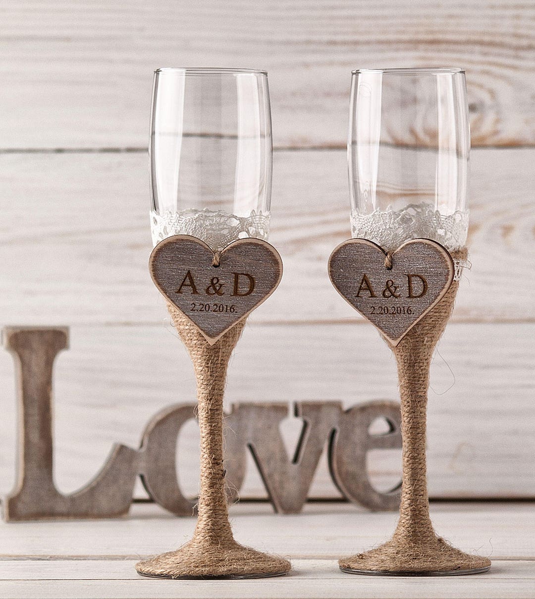 Wedding Glasses Rustic Wedding Glasses Western Woodland Wedding Wine ...