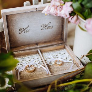 Wooden Ring Bearer Box and Flower Girl Basket, Personalized Wedding ...
