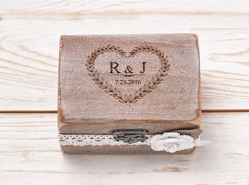 Wedding Ring Bearer Box Wedding Ring Box Rustic Ring Box | Etsy