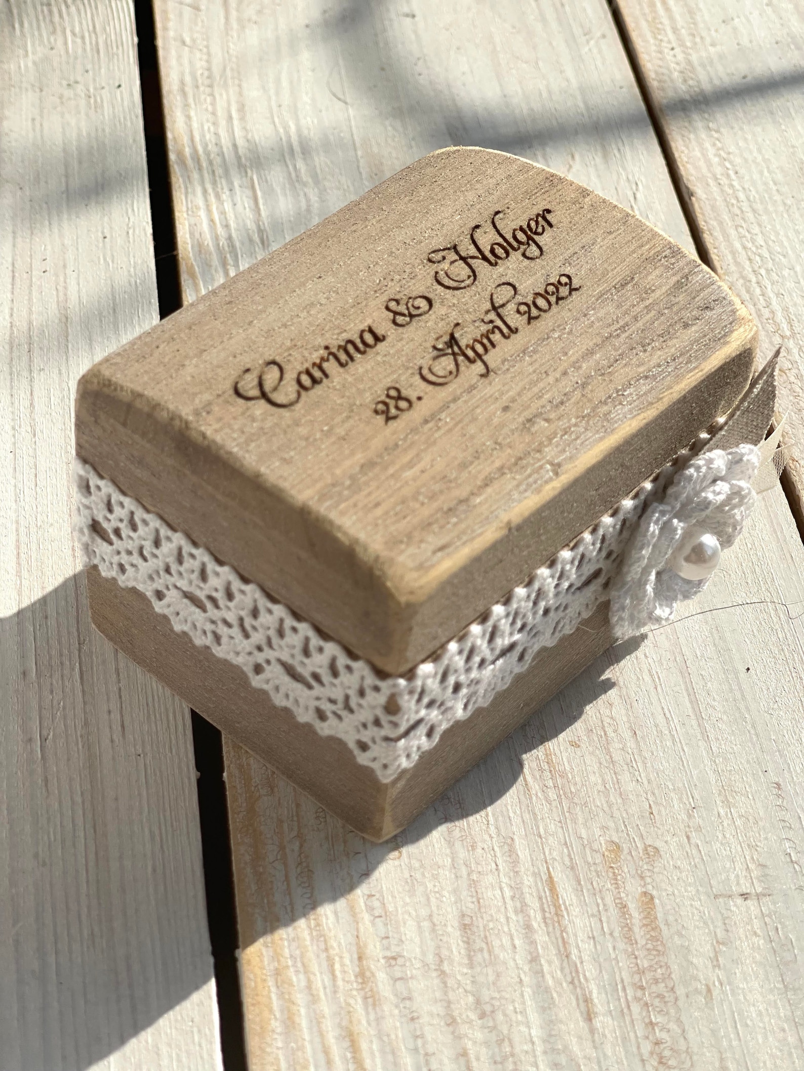 Wedding Ring Box, Rustic Ring Bearer Box With Pillow for Rings, Wooden ...