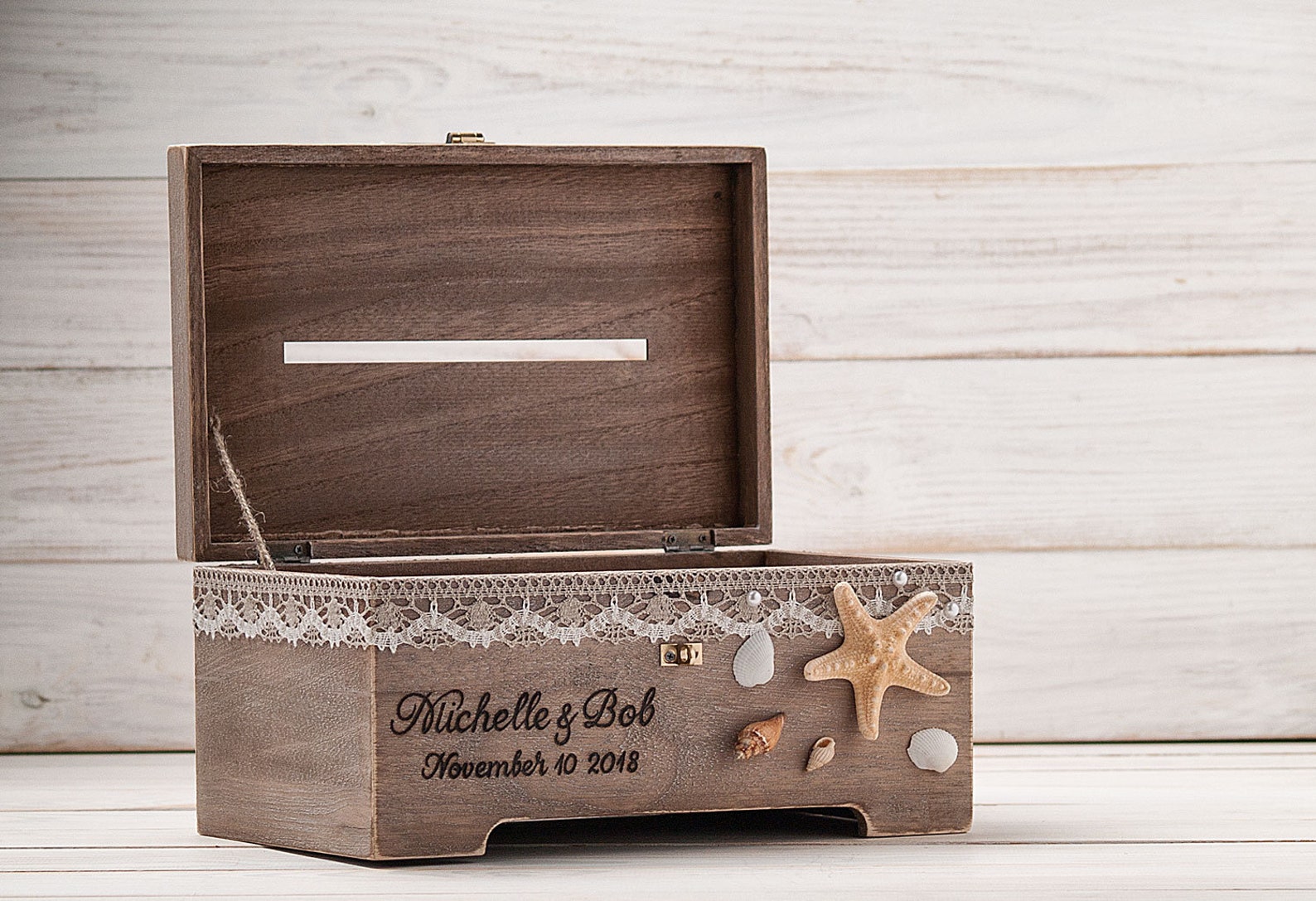 Beach Wedding Box, Nautical Theme Card Box With Slot, Destination ...