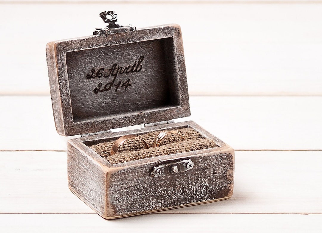Personalized Wedding Wooden Ring Box Rustic Ring Bearer Pillow - Etsy