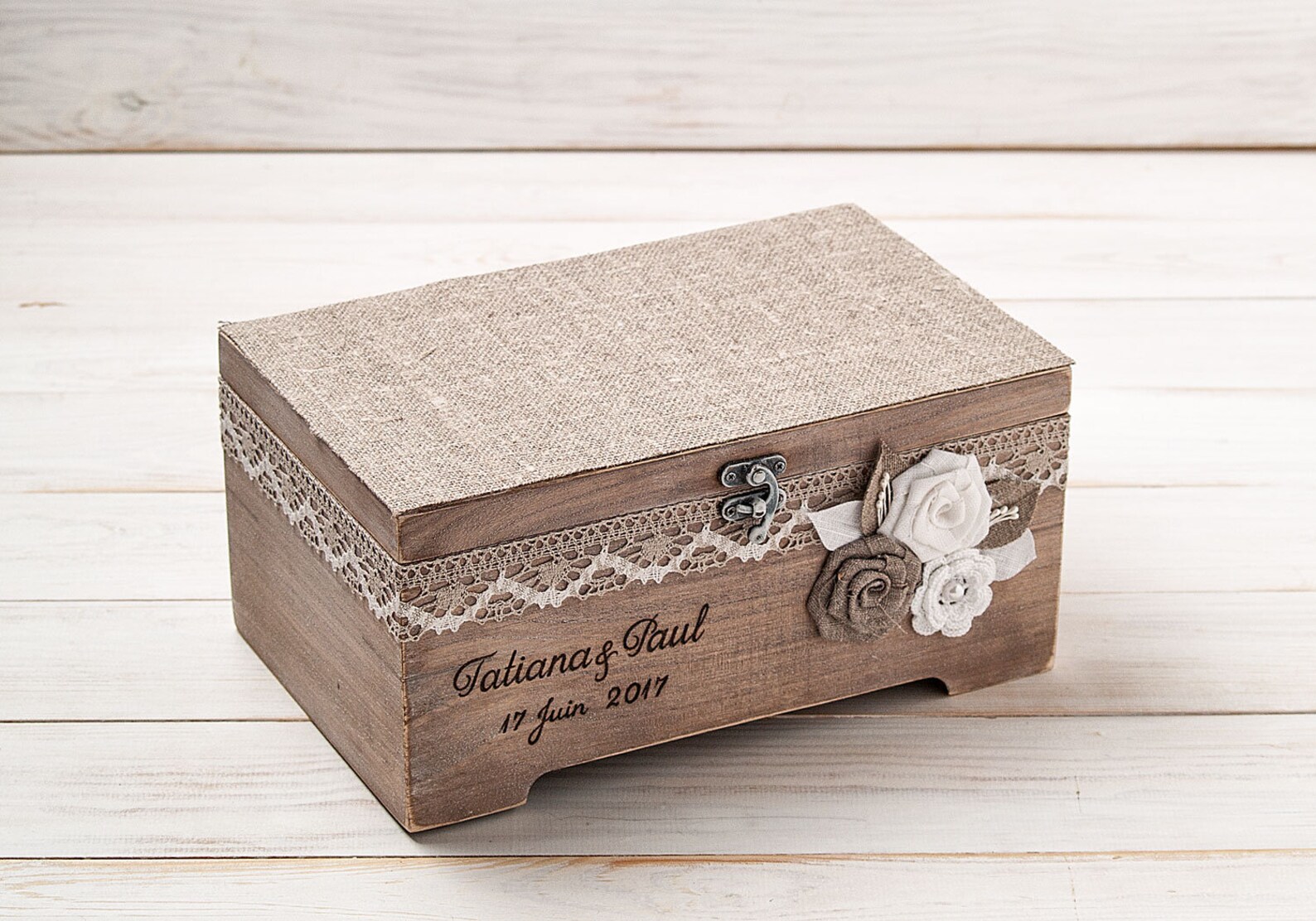 Rustic Wedding Personalized Card Box Holder With Lock Custom - Etsy