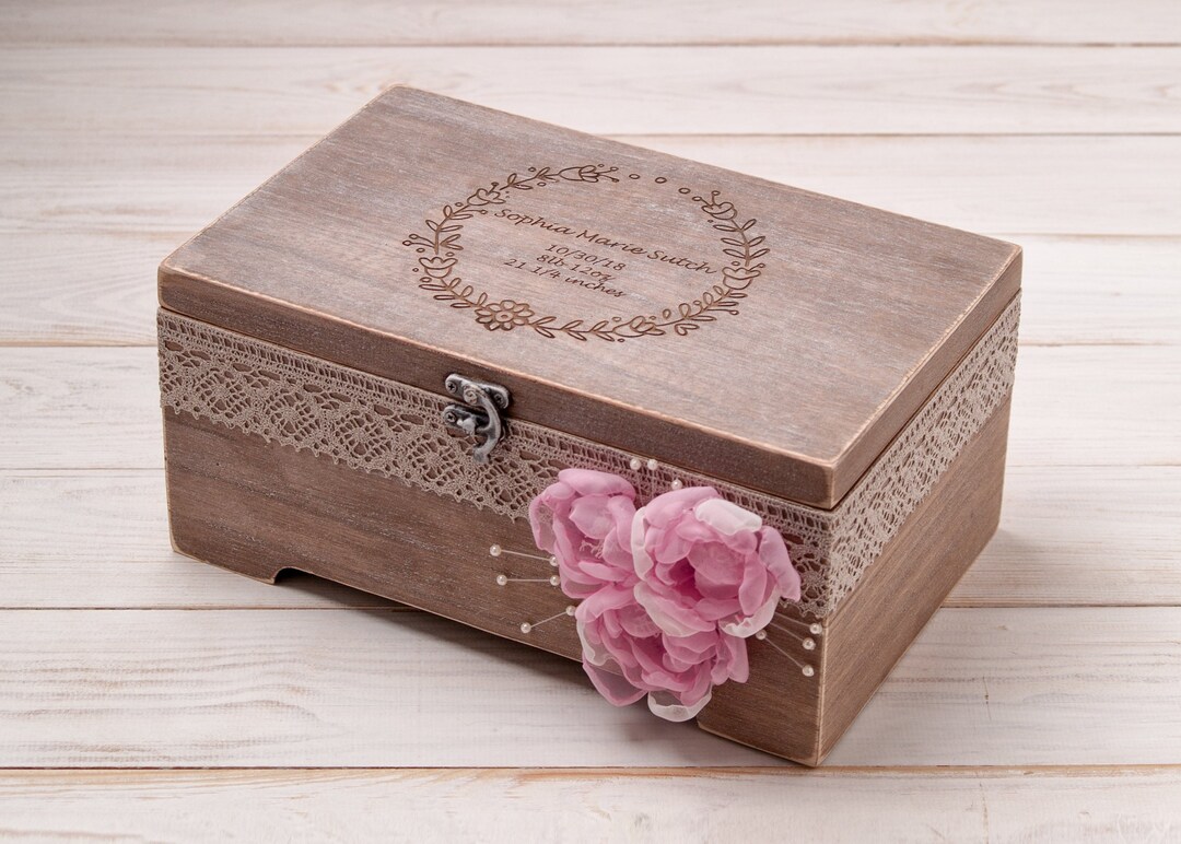 Baby Memory Keepsake Box, Personalized Gift for a Newborn, Baby Shower ...