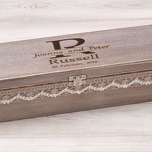 Personalized Engraved Wedding Wine Box With Lock, Unity Ceremony Wine ...