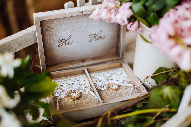 Rustic Ring Bearer Box Custom Rustic Ring Box Shabby Chic Box Country ...