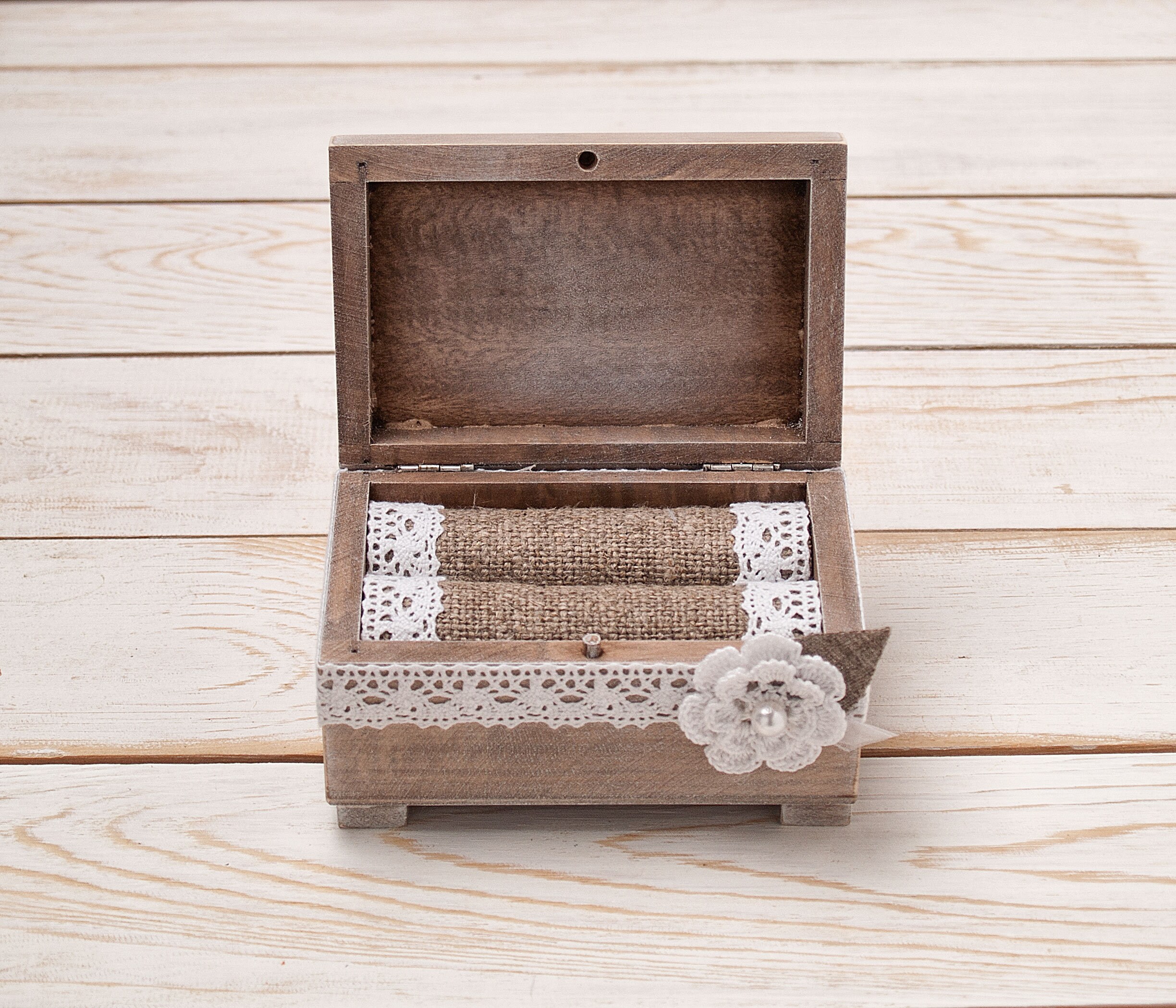 Engagement Ring Box Wedding Ring Holder Personalized Rustic | Etsy