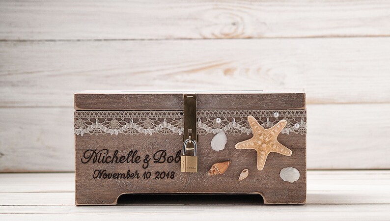 Beach Wedding Box Nautical Theme Card Box With Slot - Etsy