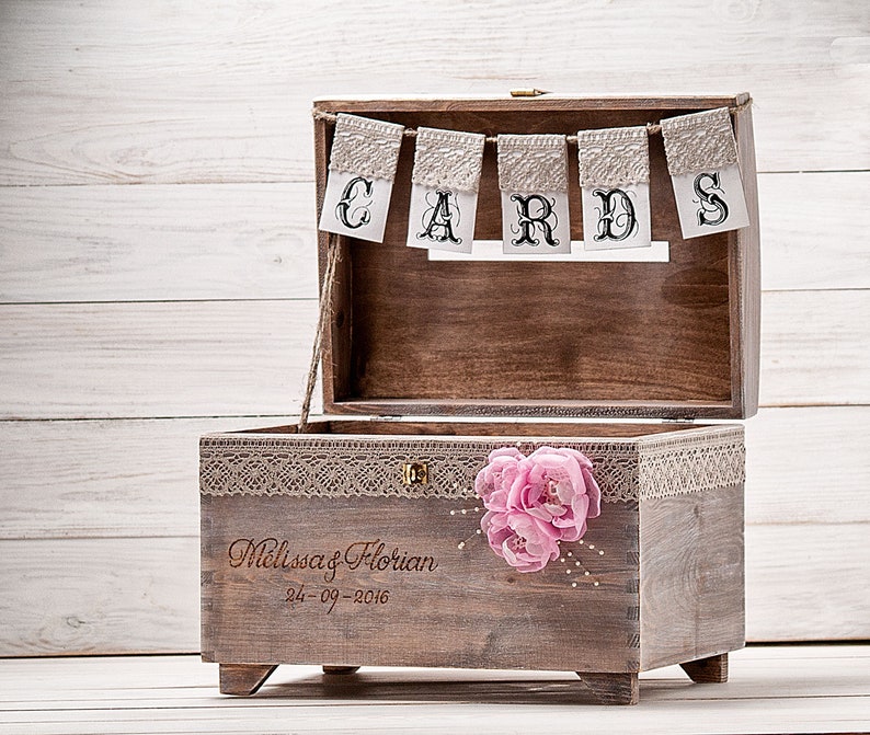 Wedding Card Holder Personalized Card Box With Lock Memory - Etsy