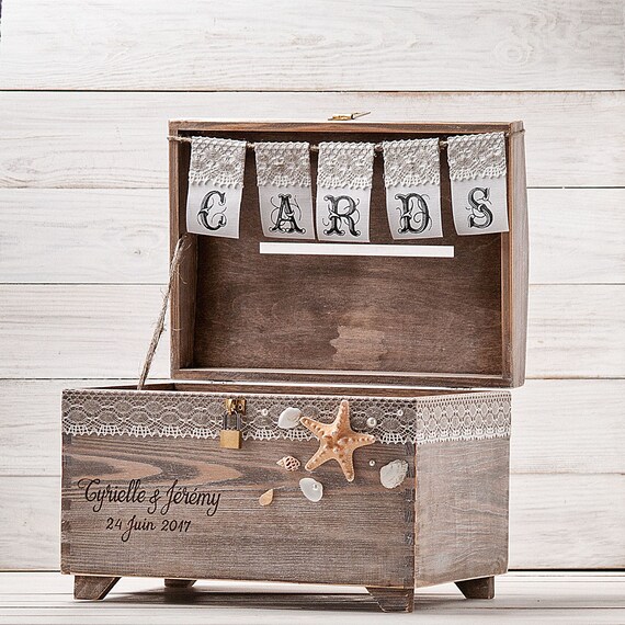 Beach Wedding Card Box With Slot Nautical Theme Card Box Destination Wedding Treasure Chest Card Holder Wedding Reception Card Box Etsy Ireland
