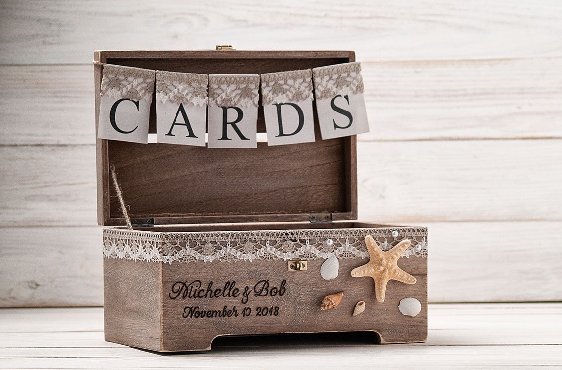 Beach Wedding Box Nautical Theme Card Box With Slot - Etsy