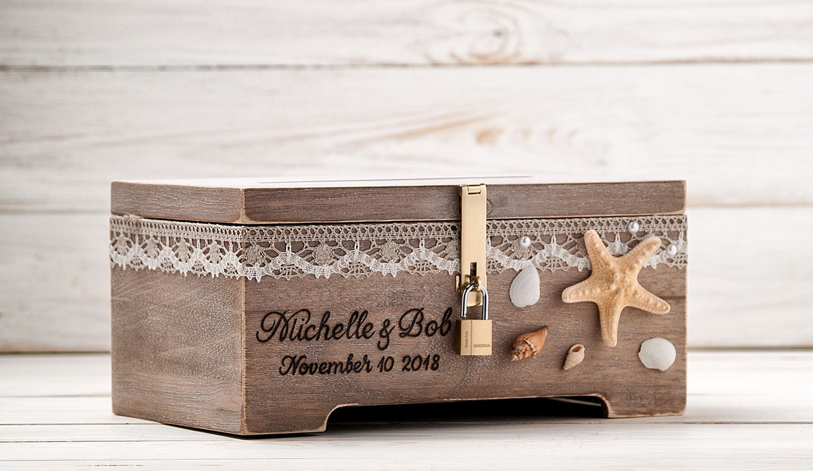 Beach Wedding Box, Nautical Theme Card Box With Slot, Destination ...