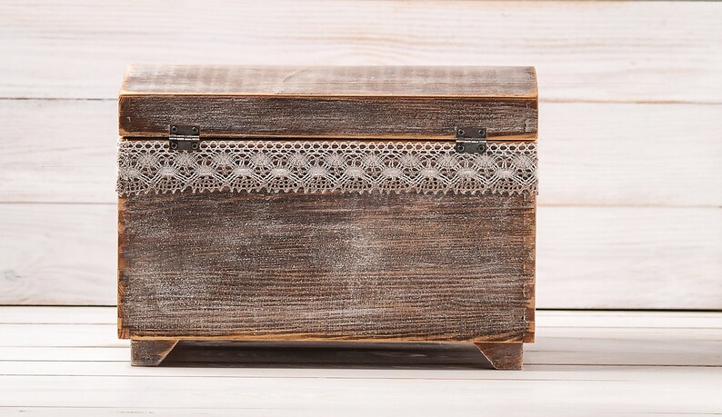 Wedding Card Box Rustic Card Holder With Burlap and Lace Cards - Etsy