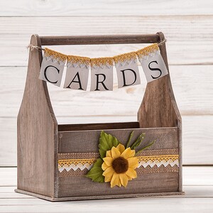 Small Sunflower Cards Box Rustic Wedding Card Box Advice - Etsy