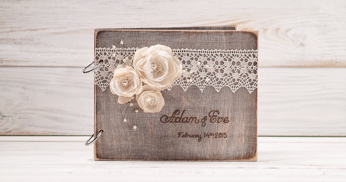 Rustic Wedding Unique Guest Book Custom Wood Wedding | Etsy
