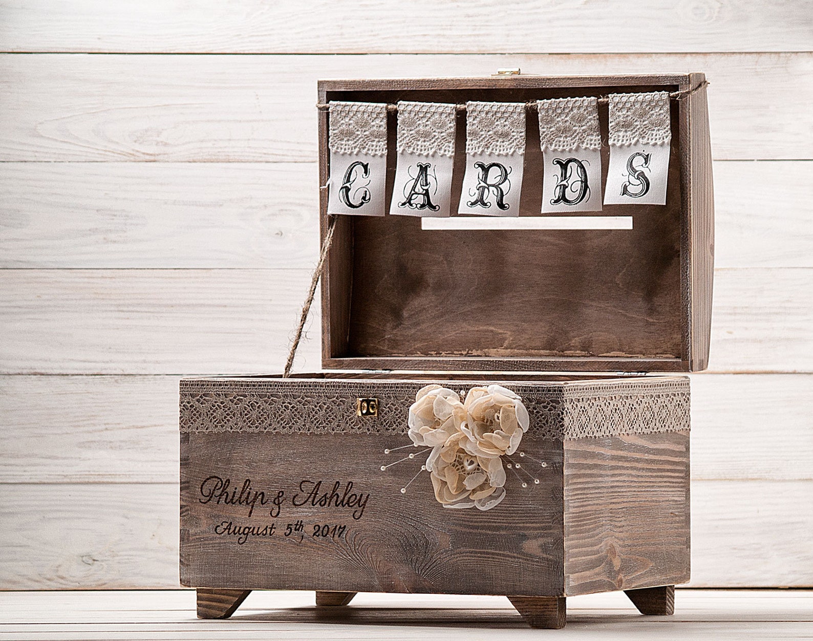 Wedding Card Holder Personalized Card Box With Lock Memory | Etsy