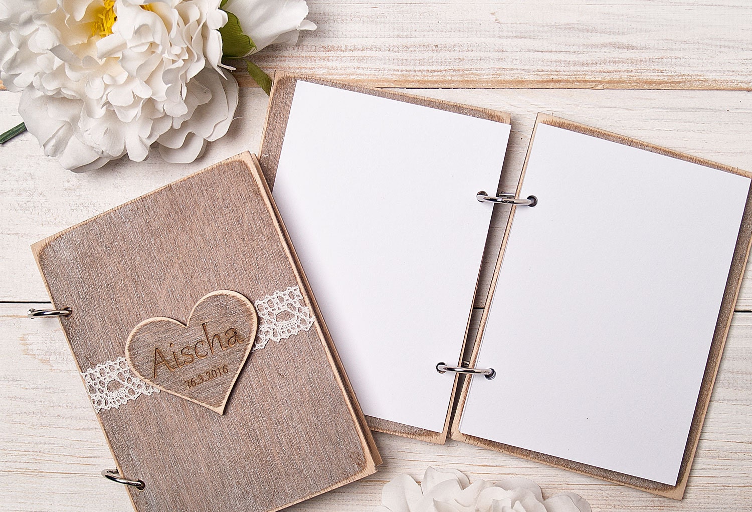 His Hers Wedding Vow Books, Rustic Wedding Vows, Personalized Wooden ...