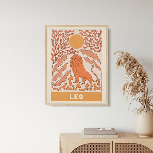 Leo Zodiac Wall Art Print Gift for Her Leo Wall Art Poster - Etsy