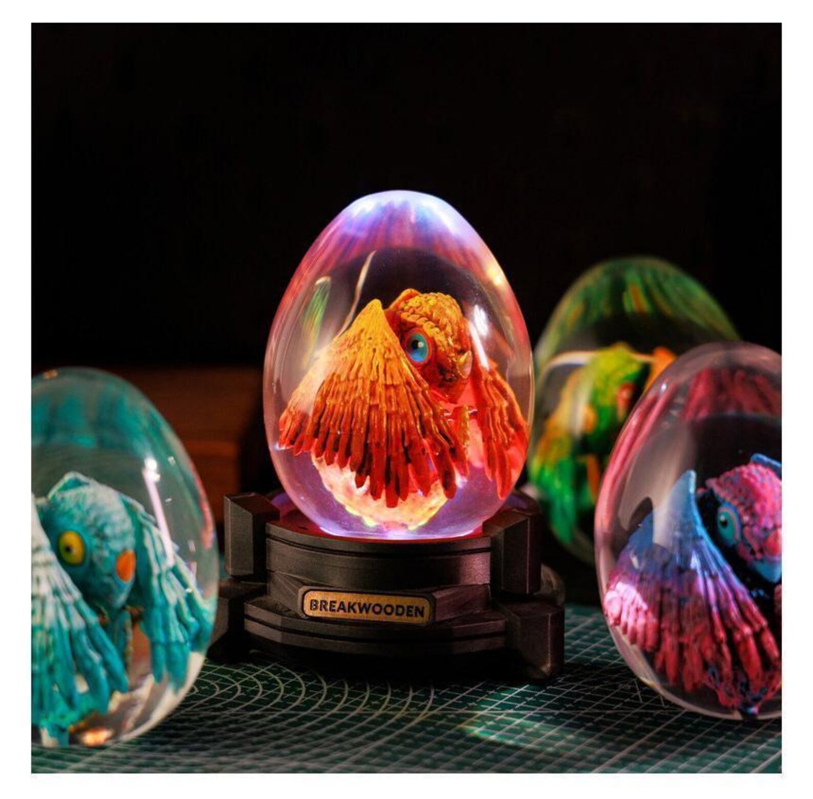Dinosaur Resin Lamp Egg, Custom Epoxy Resin Art Lamp, Custom Dinosaur ...