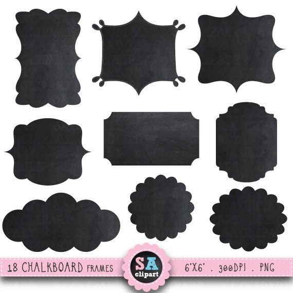 18 Chalkboard Digital frames set CHALKBOARD DIGITAL | Etsy