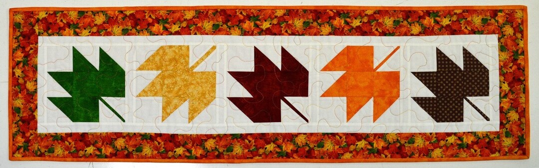 Maple Leaf Table Runner Pattern Pdf Etsy