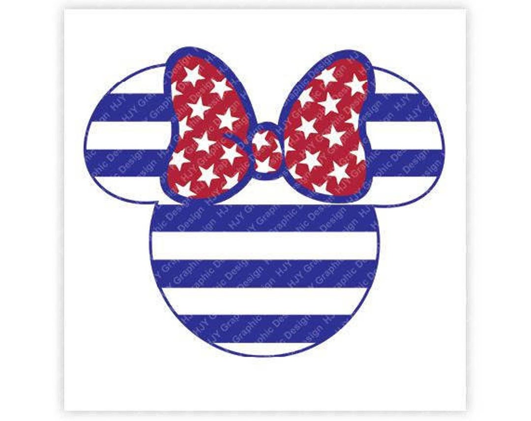 Forth of July, USA, Flag, Minnie, Mouse, Head, Icon, Ears, Digital ...