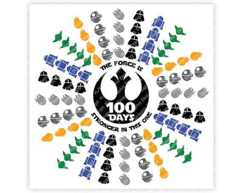 100 Days of School, Star, Wars, Force, Strong, Jedi, BB8, R2D2, Yoda ...