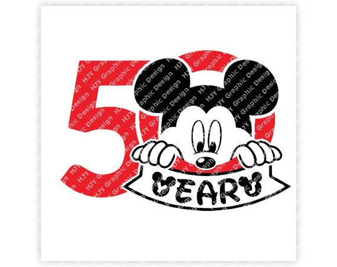 50, Years, Anniversary, Mickey, Mouse, Ears, Icon, Head, Digital ...