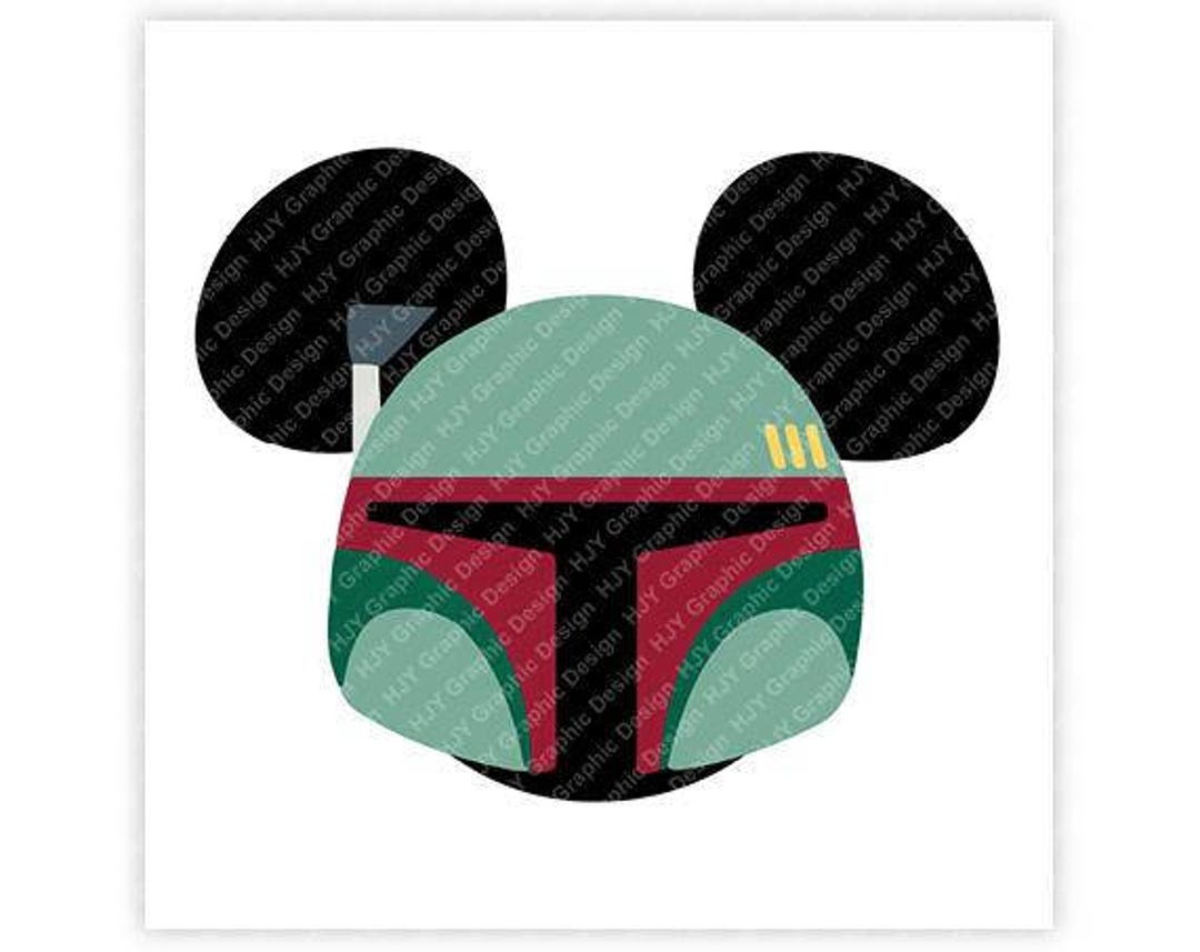 Star, Wars, Boba Fet, Mickey, Mouse, Head, Icon, Ears, Digital ...